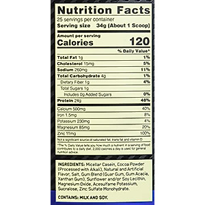 Optimum Nutrition Gold Standard 100% Micellar Casein Protein Powder, Slow Digesting, Helps Keep You Full, Overnight Muscle Recovery, Chocolate Supreme, 1.87 Pound (Packaging May Vary)