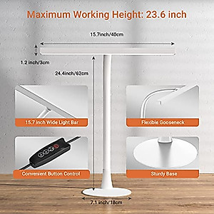 BZBRLZ LED Desk Lamp, Architect Clamp Desk Lamps for Home Office, Computer Desk Lamp with 3 Color Modes, and Stepless Dimming Sewing Lamp with Memory Function