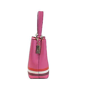 Coach Small Town Bucket Bag In Colorblock With Stripe (Confetti Pink Mango Multi)