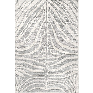 nuLOOM Royal Contemporary Zebra Stripes Area Rug, 5x7, Grey
