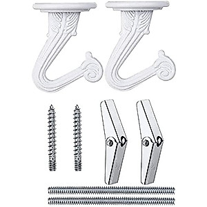 GDQLCNXB Swag Ceiling Hooks - Heavy Duty Swag Hook with Hardware for Hanging Plants Ceiling Installation Cavity Wall Fixing 2 Sets White