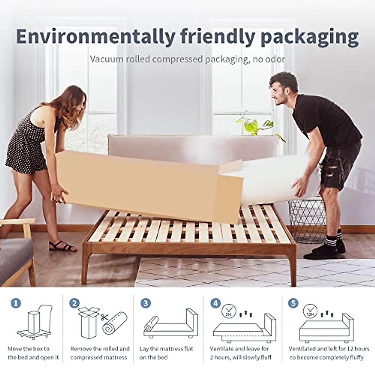 10 Inch Hybrid Memory Foam Mattresses,Twin Size Cooling Gel Mattress in a Box,Pressure Relief Mattress with Breathable Mattress Cover,Medium-Firm Mattress/Certipur US Certified/Made in USA-Twin