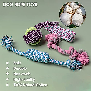SYEENIFY Puppy Toys for Small Dogs, Teething Toys for Puppies,Cute Dog Toys for Small Dogs,Durable Chew Toys for Puppies,100% Natural Cotton Rope Chew Toys, Safe, Non-Toxic