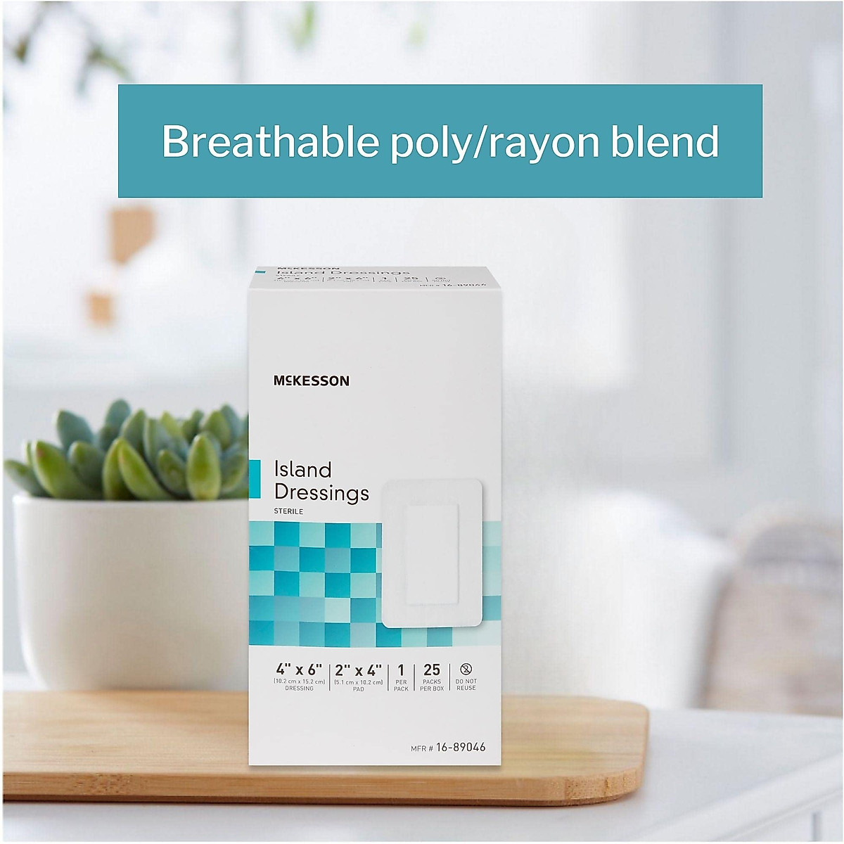 McKesson Island Dressing, Sterile, Polypropylene/Rayon, 4 in x 6 in, 25 Count, 1 Pack