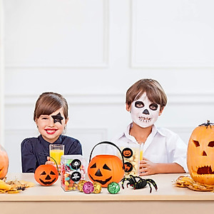 100 Pieces Halloween Stickers Round Seal Label Stickers Assorted Pumpkin Skull Bat Ghost Pattern Stickers for Halloween Party Decoration (Basic Style)