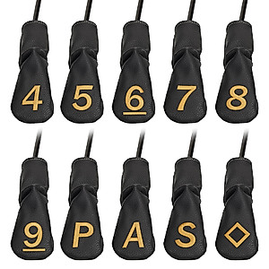 Craftsman Golf Black Hybrid Iron Head Covers with Large Gold No. (Not Custom)