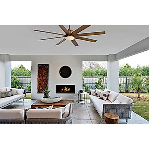 MINKA-AIRE F888L-DK Slipstream 65 Inch Outdoor Ceiling Fan with Dimmable LED Light and DC Motor in Distressed Koa Finish