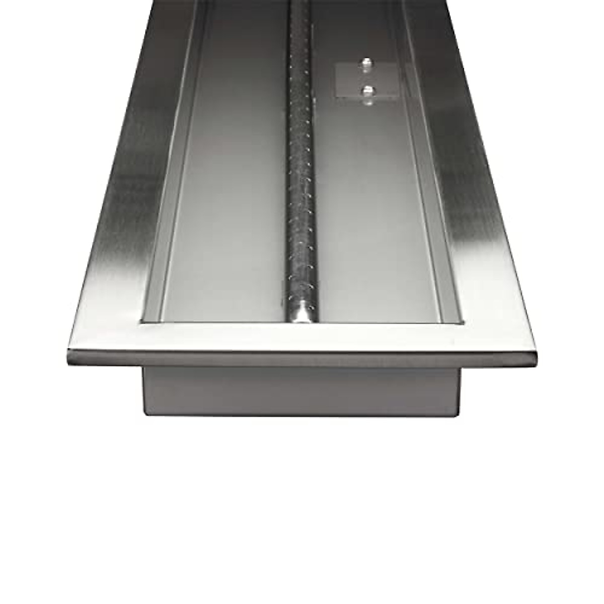 Celestial 36" x 6" Commercial Grade Linear Drop-in Fire Pit Pan w/Burner, 16 Gauge Stainless Steel, 65,000 BTU, Beveled Lip for Extra Strength, Natural Gas or Propane, for DIY Outdoor Gas Fire Pits