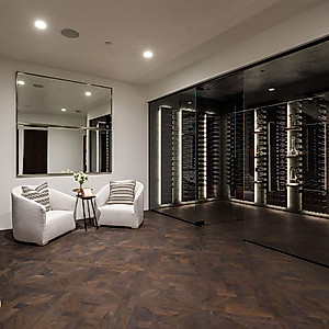 Fusion Wine Wall Label-Out (3 Foot, Single Deep) (Black Acrylic) (Matte Black Peg)