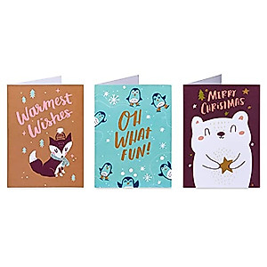 American Greetings Holiday Cards with Envelopes for Christmas, New Years and More, Cute Animals (48-Count)