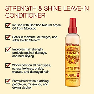 Creme of Nature, Argan Oil Leave In Conditioner, Detangling and Conditioning Formula for Normal Hair 8.45 Fl Oz