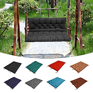 YIMORIA Porch Swing Cushion, Swing Cushions for Outdoor Furniture with Backrest, 2-3 Seater Thickened Outdoor Swing Cushions for Porch, Patio, Outdoor and Garden (Peacock Blue,48 * 40 in)