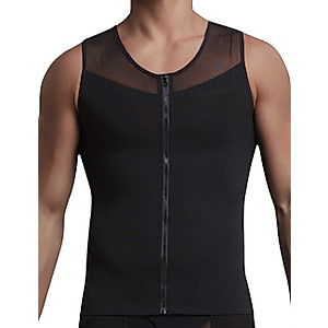 GSKS Compression Shirts for Men Body Shaper Slimming Shirts Shapewear with Zipper