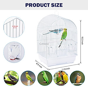 Capuca Small Bird Travel Cage - Lightweight Small Birds Starter Kit with Birdcages and Accessories Great for Parakeets Lovebirds Parrotlets Finches Canaries