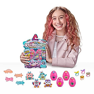 Rainbocorns Itzy Glitzy Surprise Series 2 (8 Pack) Pink Eggs by ZURU, Collectibles, Rings, Hair Clips, Pencil Toppers, Wings for Easter Basket Stuffers, Party Favors, Girls, and Kids