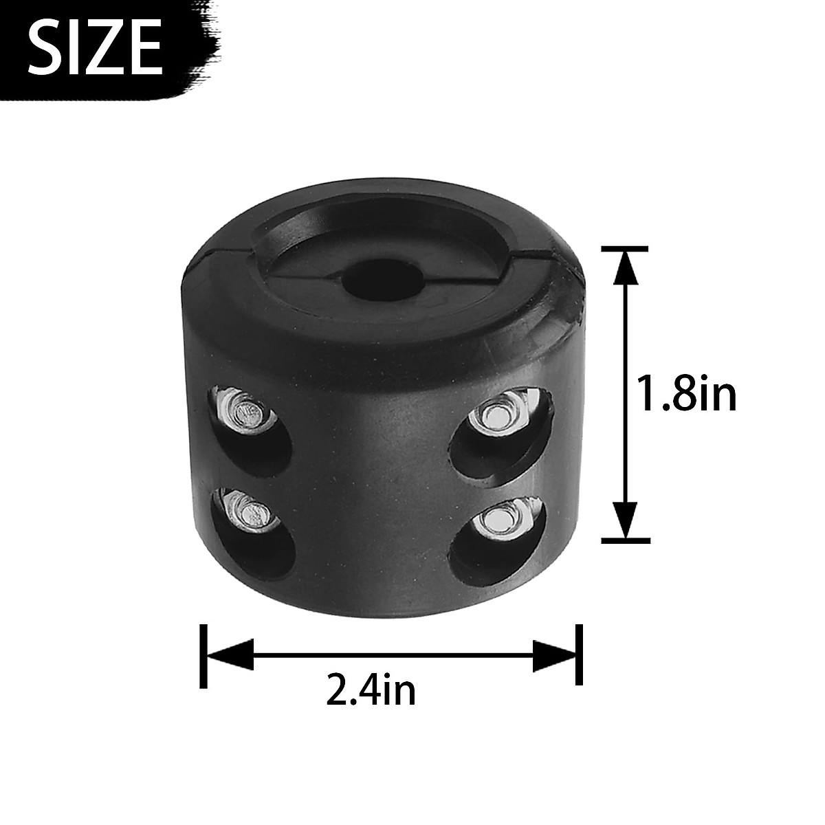 Winch Cable Hook Rubber Stopper with Allen Wrench, Rubber Rope Line Saver, Protects Towing Hook Synthetic Rope, Auto Accessories Universal for Car UTV ATV Winches (2, Black)