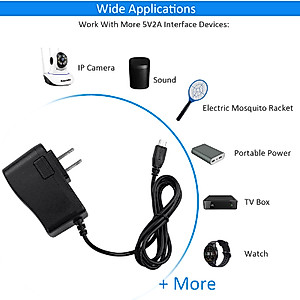 Bawofu 5V 2A Micro USB Power Supply Wall Charger AC/DC Adapter Universal Power Adapter