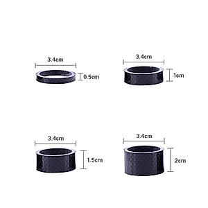 awstroe Bicycle Headset Spacer, 4pcs Headset Spacers Carbon, Mountain Bike Handlebar Stem Spacers, Carbon Handlebars Road Bike Headset Fork Washer Spacer,Headset Stem Spacer Set,5mm, 10mm, 15mm, 20mm