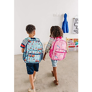 Wildkin Day2Day Kids Backpack Bundle with Lunch Box Bag (Firefighters)