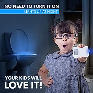 LumiLux Toilet Light with Motion Detection Sensor - 16-Color LED Bathroom Toilet Bowl Light (White)