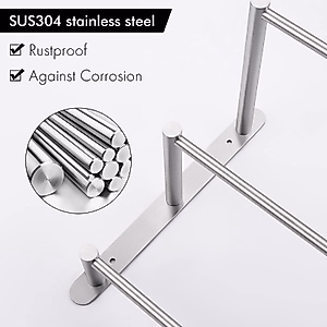 KES Bath Towel Bar 30 Inch 3-Tier Bathroom Towel Rack Wall Mount SUS304 Stainless Steel Brushed Finish, BTH202S75-2