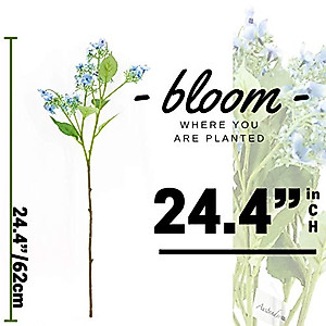 Artificial Faux Blue Flowers Tall Wedding Picks Faux Stems 24.4"(WildHydrangeaSpray) Floral Arrangement Rustic Decoration Crafts Home Decor Holiday Wedding Parties 6Packs (Blue)