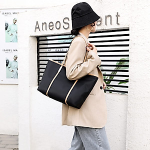 forestfish Nylon Tote Bag- Large Capacity Waterproof Shopper Handbag Shoulder Bag For Women(Pink)