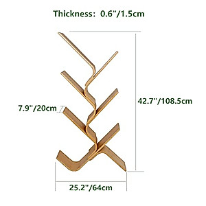 briteman 6-Tier Floor Bamboo Tree Bookshelf, Modern Standing Bookcase Office Book Storage Creative Curved Rack Organizer Shelves, Book Shelf Space Saver for Home Living Room Corner Bedroom