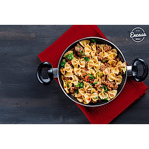 Encasa Homes Anti-Odour Waffle Kitchen Dish Towels, 18 x 28 inch (4 Pc Set) Highly Absorbent, Tea Towels for Cleaning & Quick Drying, Eco-Friendly Cotton - Red