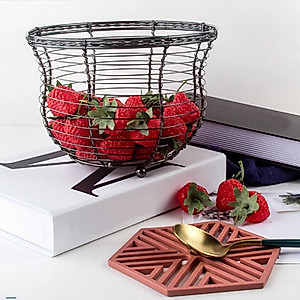 MagiDeal Wire Fruit Bowl, Classic Kitchen Design for Produce Storage Basket Holder, Countertop Decor Organization, Storage Baskets for Bread Snacks