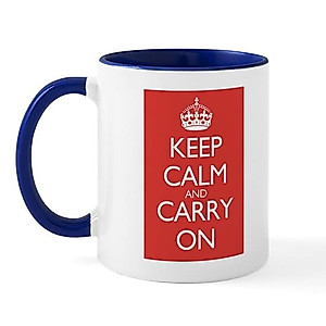 CafePress Large Mug Double Red Keep Calm And Carry On Mugs Ceramic Coffee Mug, Tea Cup 11 oz