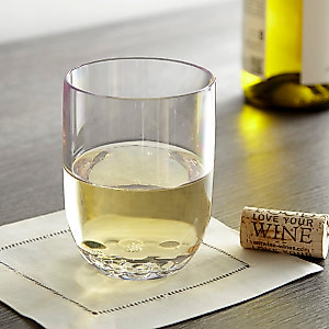 Puraform Clear Tritan Stemless Wine Glass 12oz Drinkware | Set of 4 | Unbreakable, Shatterproof, Dishwasher Safe, Kid Proof | Perfect for Everyday Use, Parties, and Pools