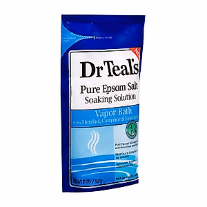 Dr. Teal's Pure Epsom Salt Vapor Bath Soaking Solution Gift Set (2 Pack, 2lbs ea.) - Menthol, Camphor, & Spearmint Essential Oils Help Open Up Sinuses and Clear the Mind During Cold and Allergy Season