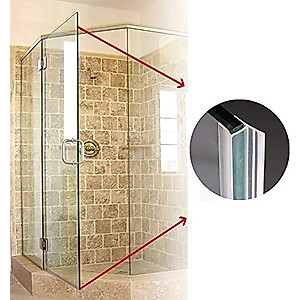 Glass Door Side Seal Strip 100 Inch Frameless Shower Door Side Sweep for 3/8 in Frameless Glass Door