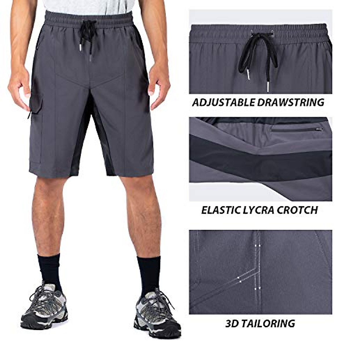 Cycorld-Mens-MTB-Shorts-Mountain-Bike-Shorts-Cycling-Biking-Shorts-Baggy(Grey, Small)