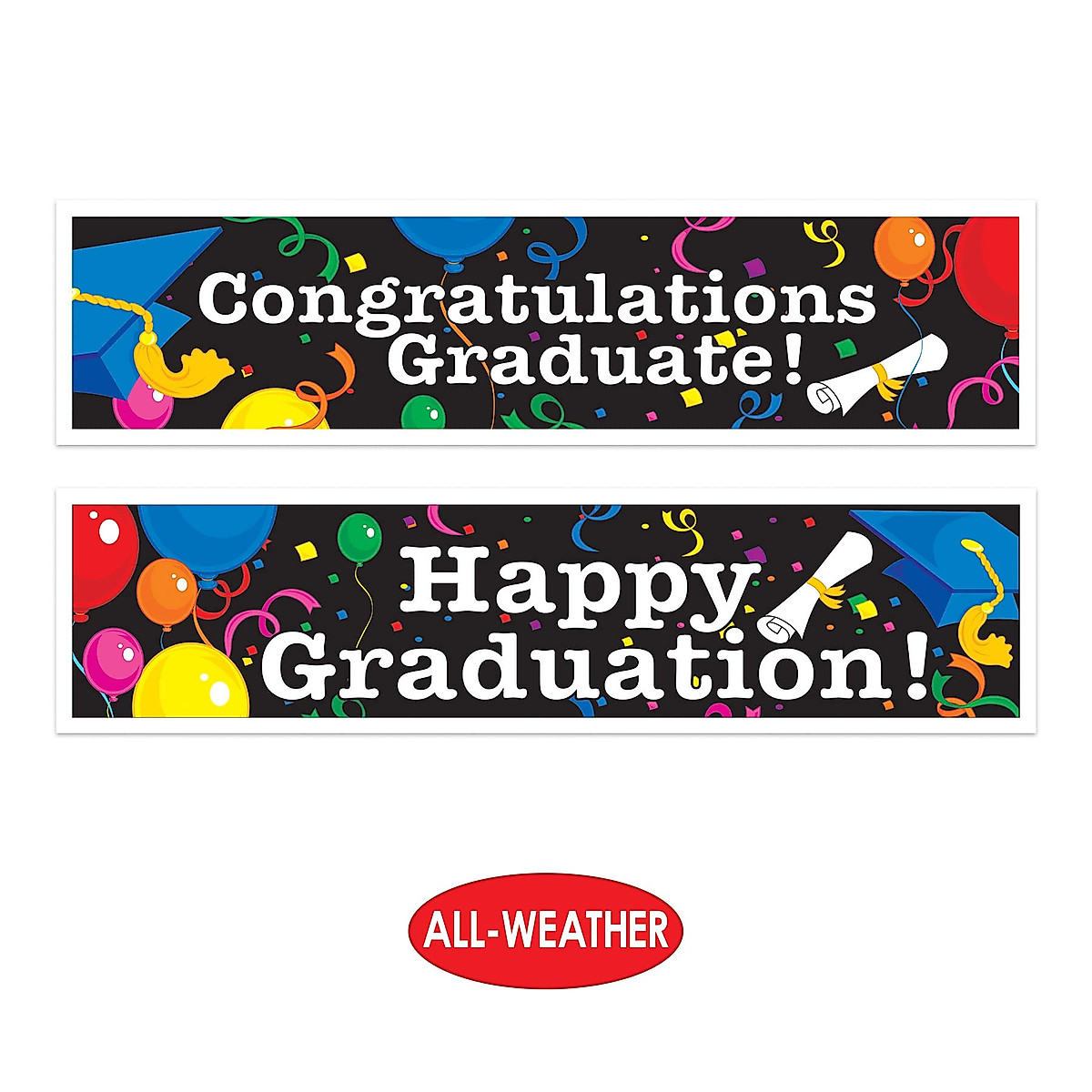 Beistle 2-Pack Graduation Banners, 15-Inch by 5-Feet