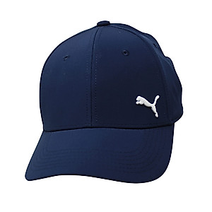 PUMA Evercat Alloy Mesh Stretch Fit Baseball Cap, Navy/White, Large-X-Large US