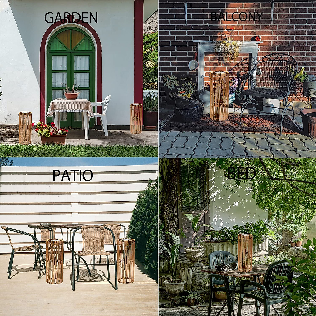 GIBMIDSER Solar Lanterns Outdoor Hanging Lantern Warm White Light Edison Style Bulb Yard Garden Wedding Home Parties Patio Decoration Waterproof Outdoor Floor Lamp Brown