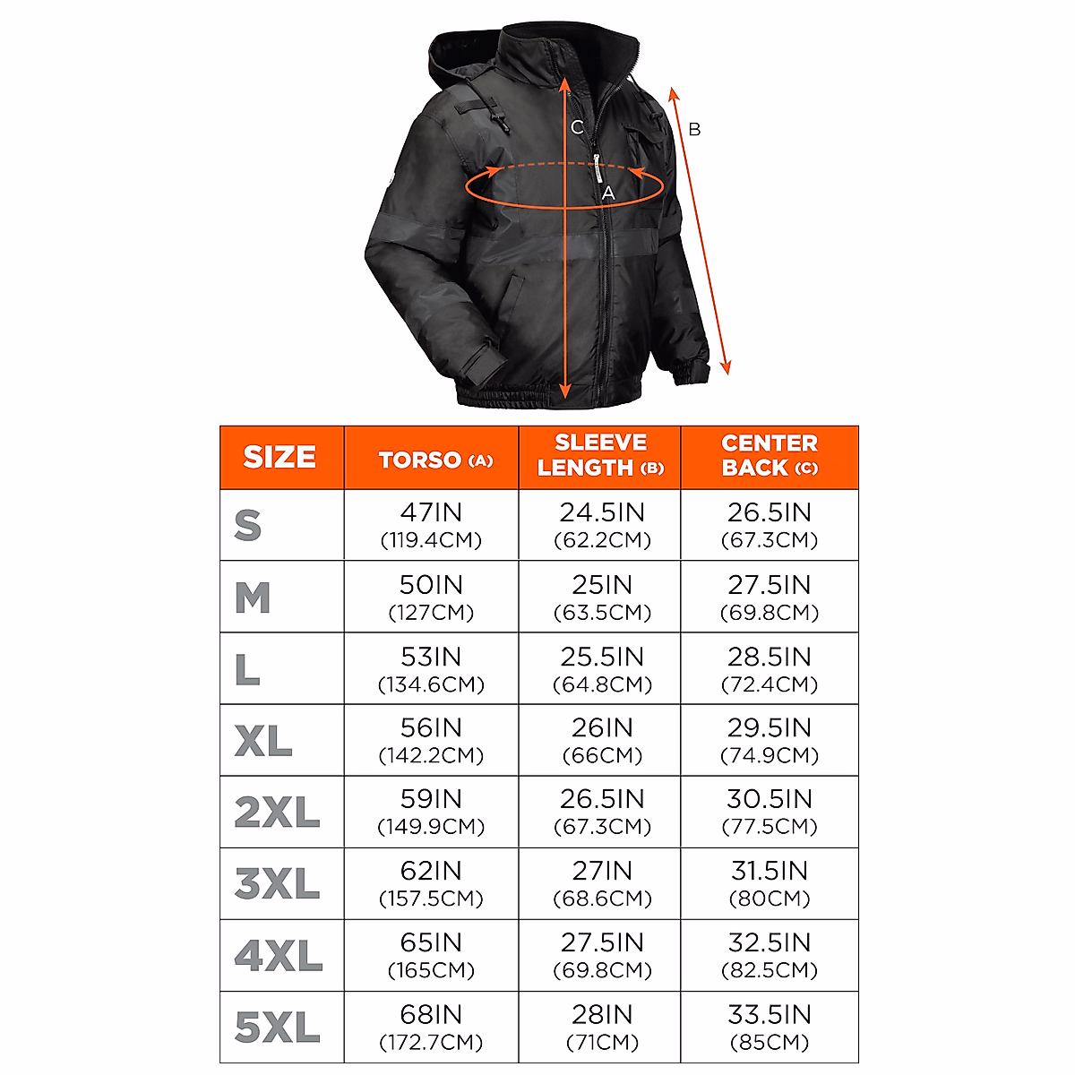 Ergodyne unisex adult Enhanced Visibility for Night Or Low Light Conditions Winter Jacket, Black, Large US