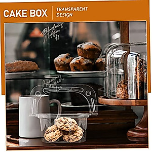 ULTECHNOVO 10pcs Boxes Transparent Cake Box Plastic Dessert Containers Mini Plastic Containers Plastic Cake Containers Mini Cake Containers with Lids Small Pie Box Sushi Packing Box Clear Box