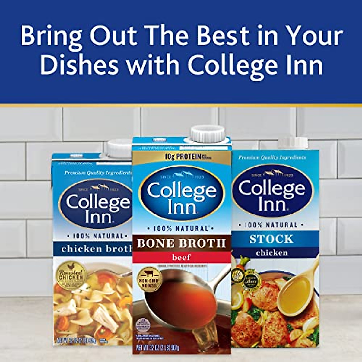 College Inn 100% Natural Chicken Broth, 12 Pack, 32 oz Carton