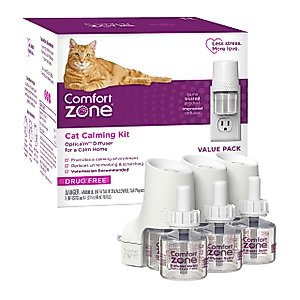 Comfort Zone Cat Calming Diffuser: 3 Pheromone Diffusers & 6 Refills