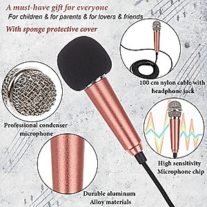 5Pcs Mini Microphone Mini Karaoke Microphone for Voice Recording, Portable Microphone Chatting and Singing Compatible with Smartphone iPhone, iPad, Laptop