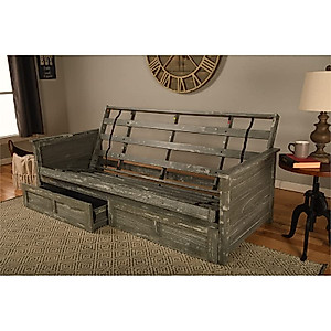Kodiak Furniture Lexington Weathered Gray Finish Futon Frame with Drawers