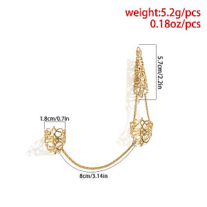 Kenjudess Gothic Finger Nail Tip Claw Rings Queen Costume Claws Knuckle Finger Ring Nail Rings Decoration Accessory for Women (Gold)