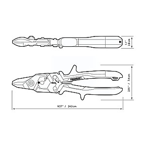 ToughBuilt - Bulldog Cut Aviation Snips - One Handed Lock Operation - (TB-H4-60-B)
