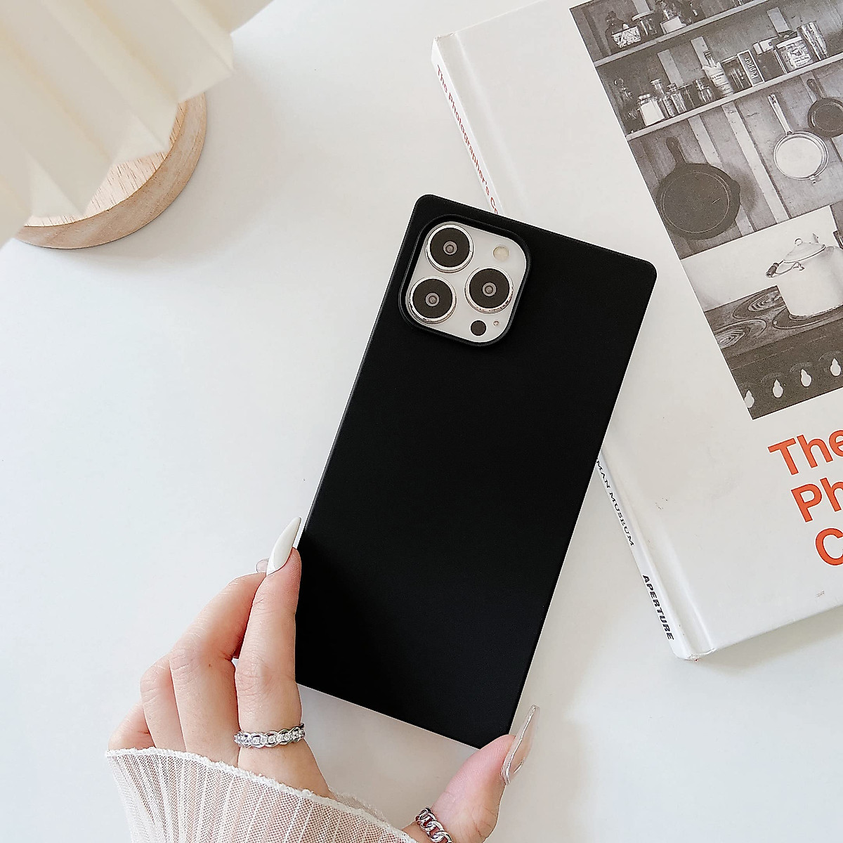 Jmltech for iPhone 14 Pro Max Case Silicone Protective Slim Thin Shockproof Flexible Women Girls Cute Phone Case for iPhone 14 Pro Max Black