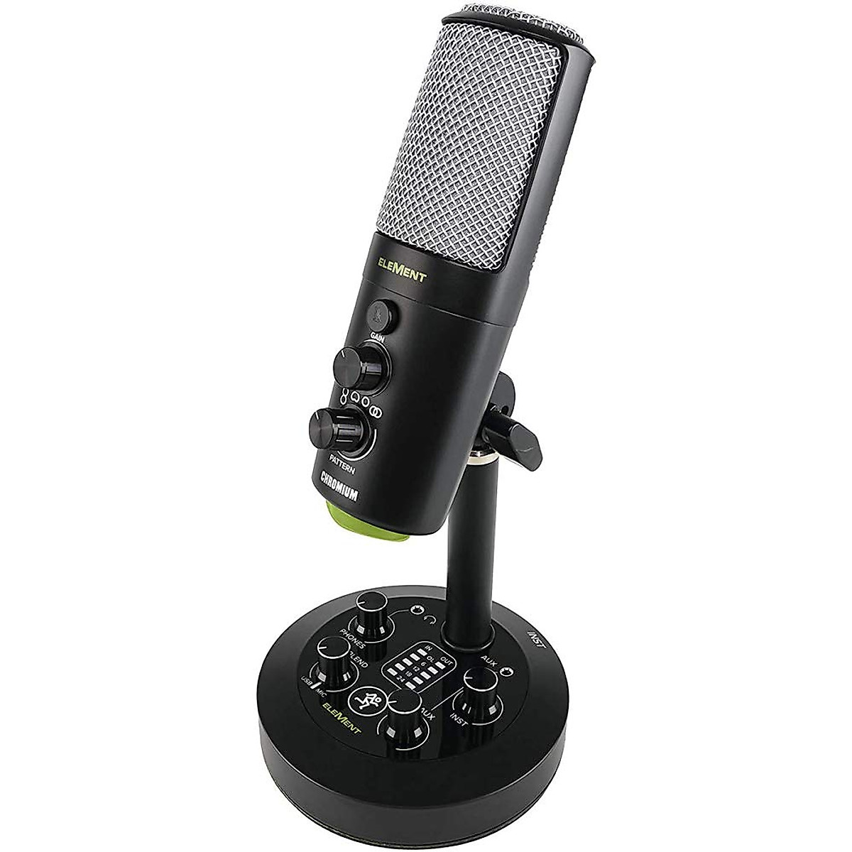 Mackie EM-Chromium Element Series Chromium USB Condenser Microphone Bundle with Deco Gear Universal Pop Filter Microphone Wind Screen and 1 YR CPS Enhanced Protection Pack