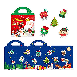 Christmas Sticker Book for Kids 1-5, Reusable Sticker Toys for 2-4 Years Old Boys Girls Christmas Gifts, Toddler Learning Toys Christmas Educational Gift for Toddlers Kids Age 1-4
