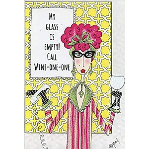 Pictura Wine-One-One Dolly Mamas Funny/Humorous Feminine Birthday Card for Her/Woman